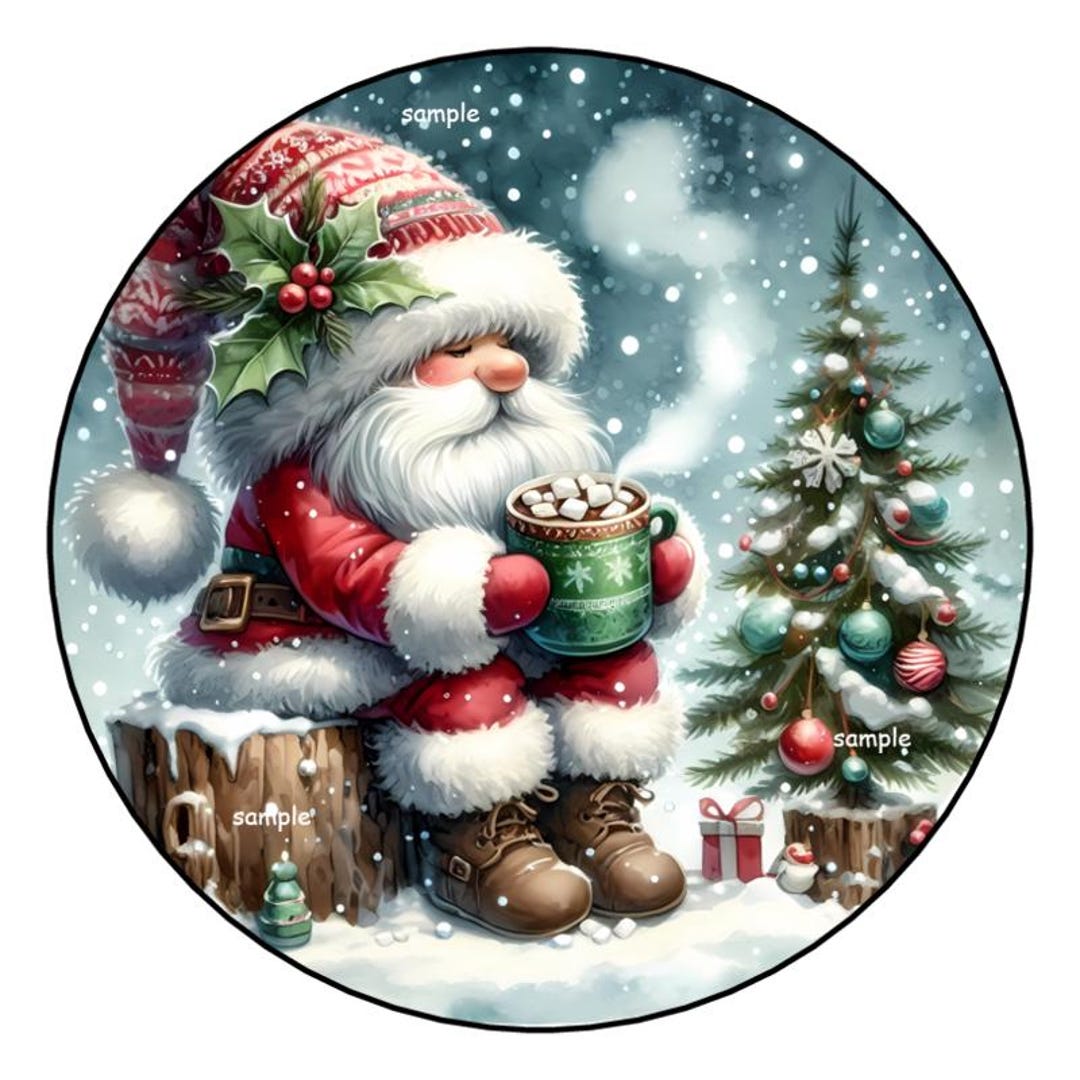 12 Large Christmas Stickers, Favors, Tags, Labels, Envelope Seals ...