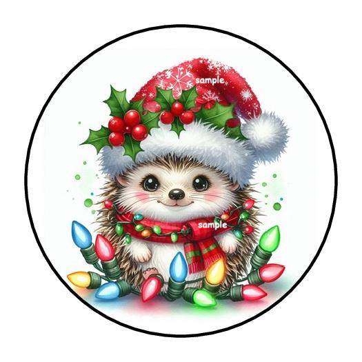 Christmas Hedgehog Stickers, Favors, Tags, Labels, Envelope Seals ...