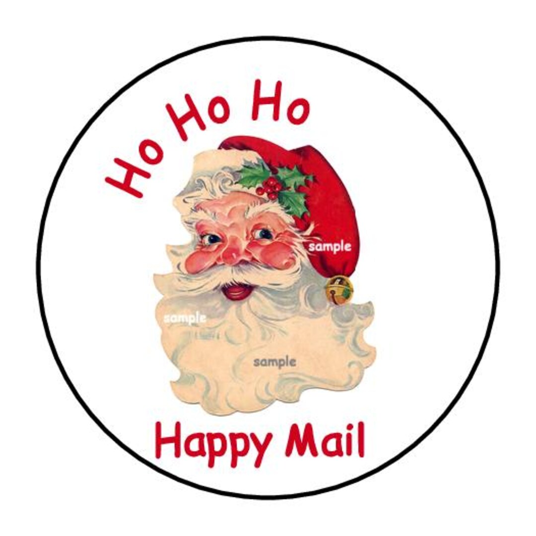 30 Christmas Happy Mail Stickers, Favors, Tags, Labels, Envelope Seals ...