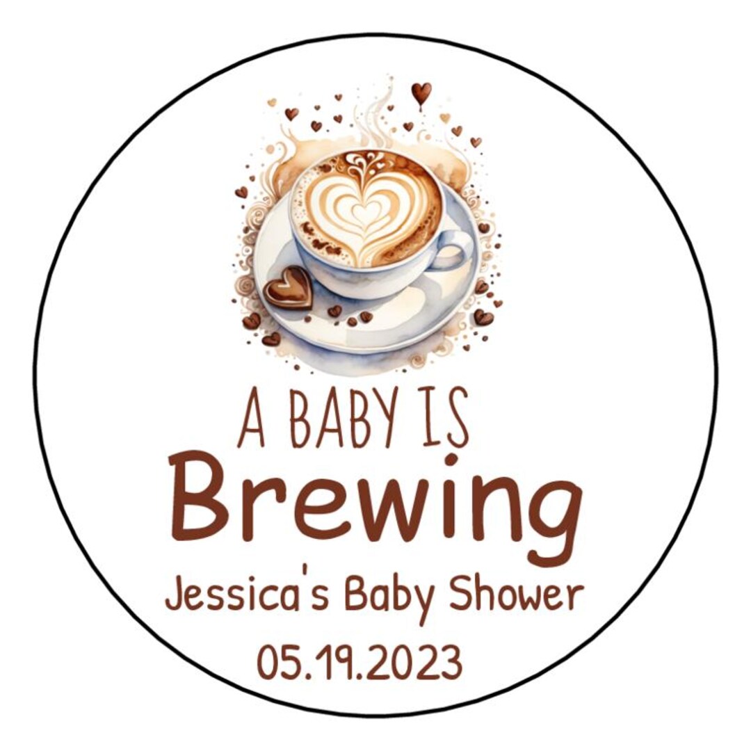 A Baby is Brewing Shower Stickers, Coffee Party, Favors, Tags, 2.5 ...