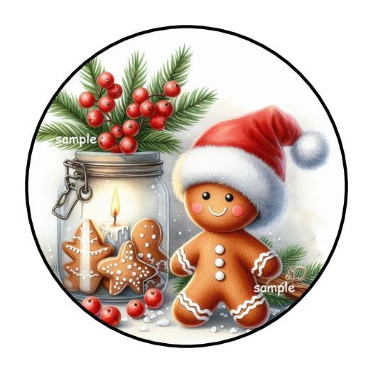 Gingerbread Christmas Stickers, Favors, Tags, Labels, Envelope Seals ...