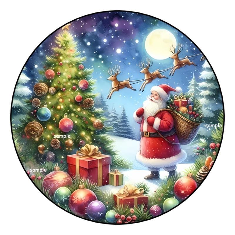 Round Christmas Stickers - Etsy