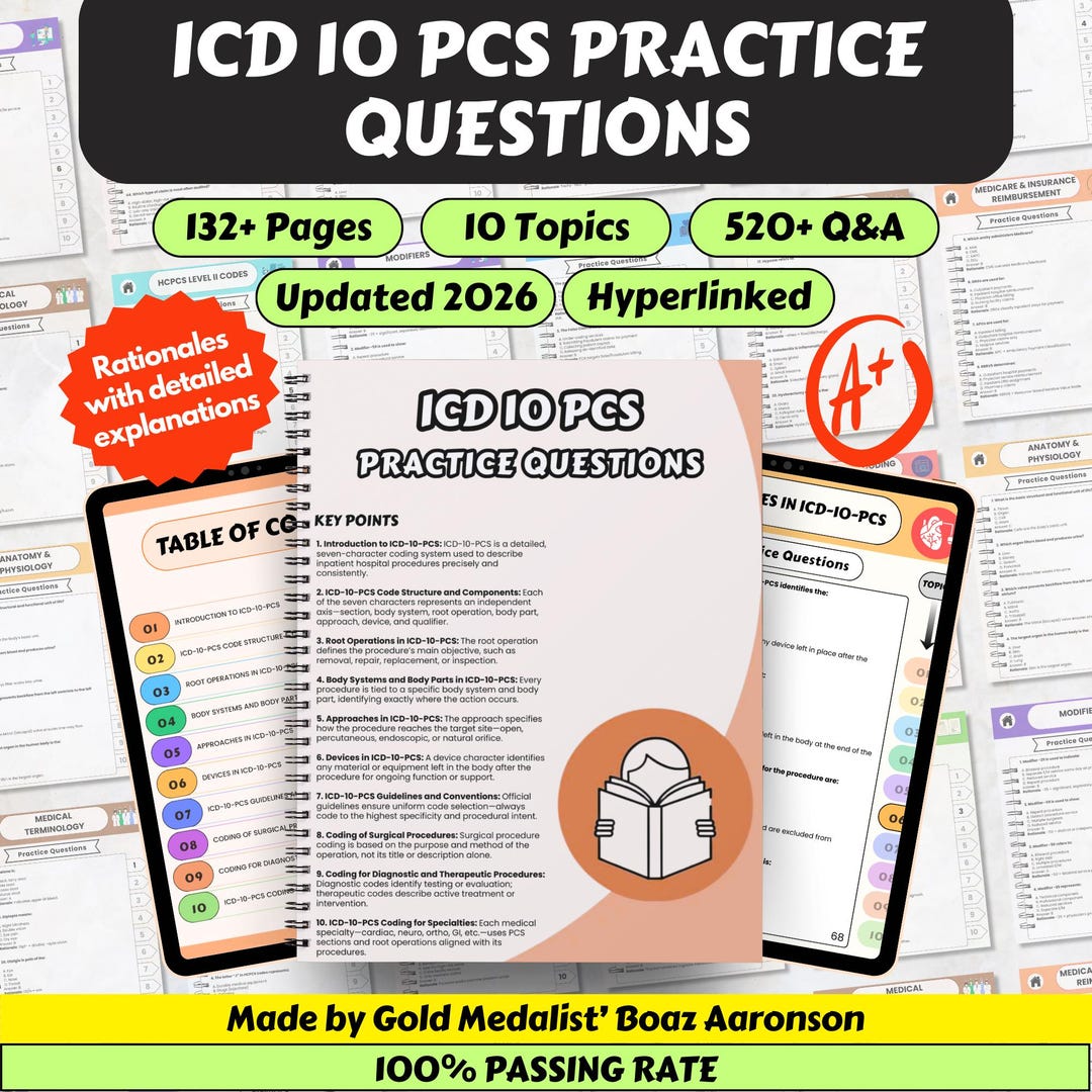 2026 ICD-10-PCS Practice Test: 520+ Exam Questions - 132+ Pages ...