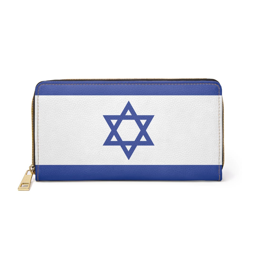 Israeli Flag Purse Premium Zipper Wallet Vegan Leather Israel Themed ...
