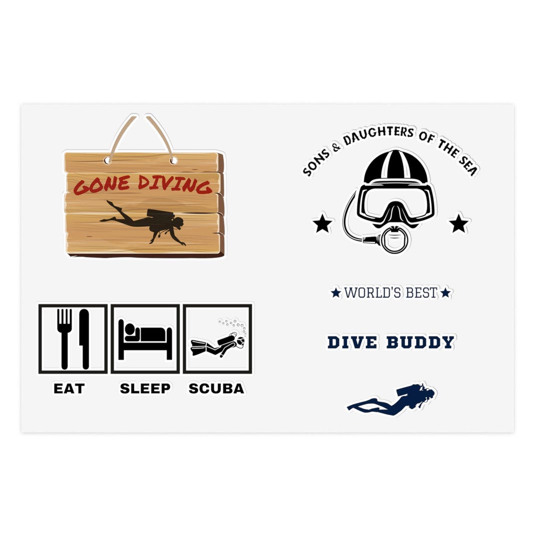 Scuba Stickers Mix Diving Diver Lover | Scuba Dive Lovers | Sticker ...