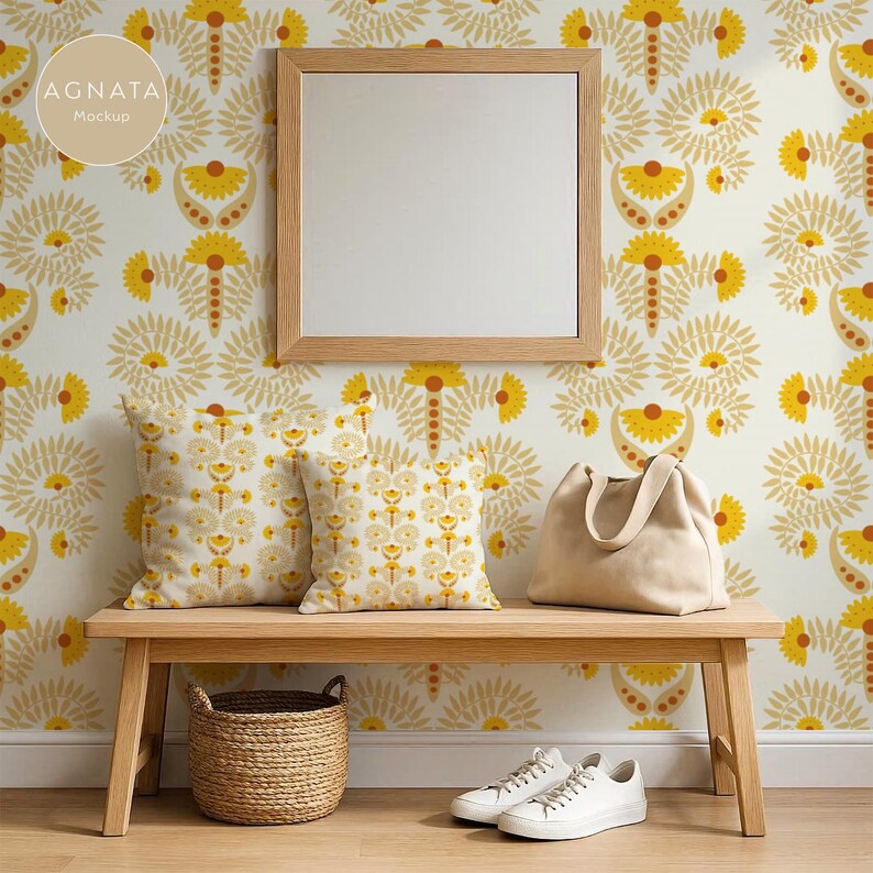 Mockup, PSD With Smart Object, Wallpaper Mockup, Room Template, Digital ...