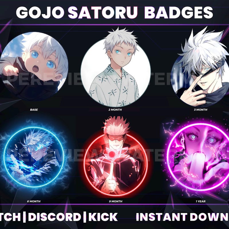 Twitch Sub Gojo Badges - Etsy UK