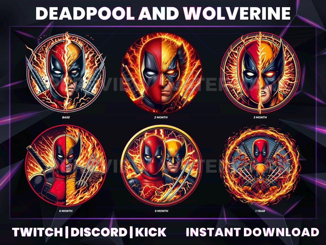 Dual Warrior Sub Badges: Comic Hero Loyalty Icons (digital Download) - Etsy