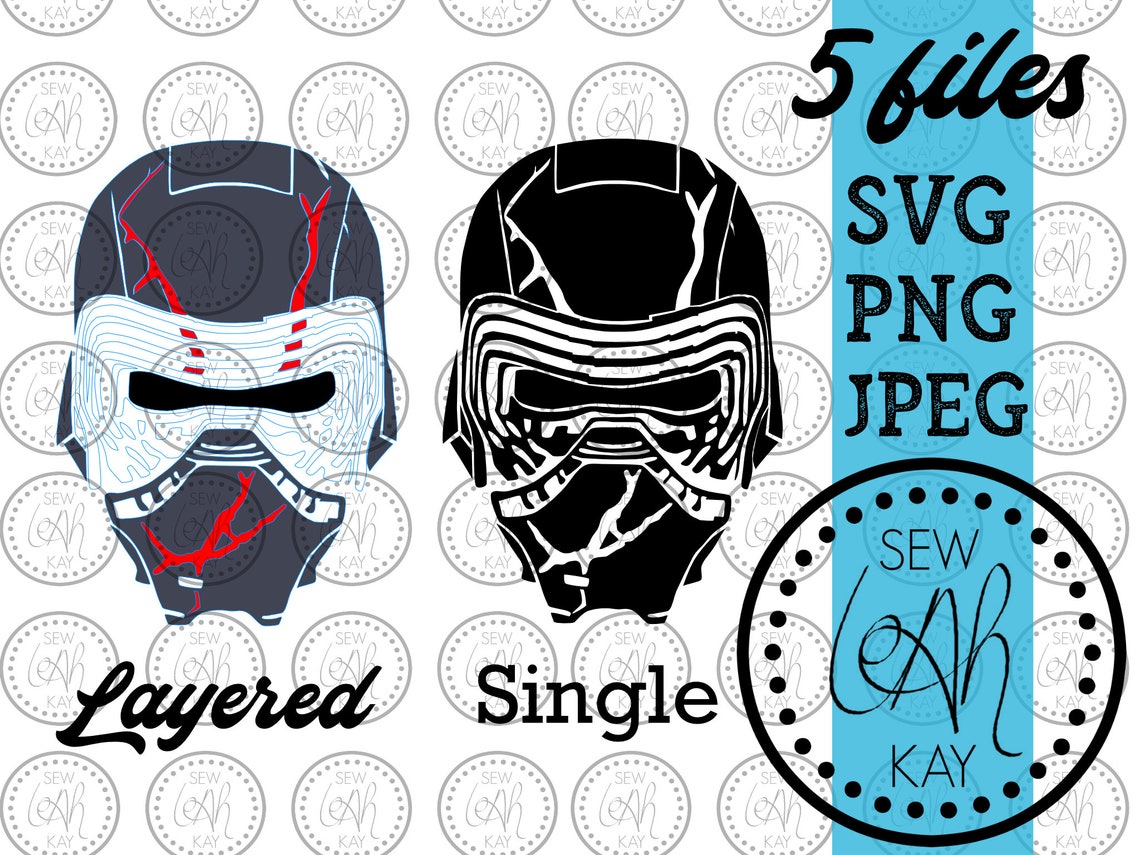 Kylo Ren Cracked Helmet Svg Star Wars Files For Cricut Rise Etsy
