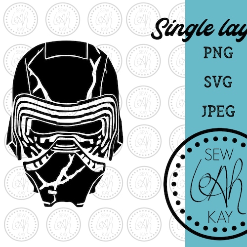 Kylo Ren Cracked Helmet Svg Star Wars Files For Cricut Rise Etsy
