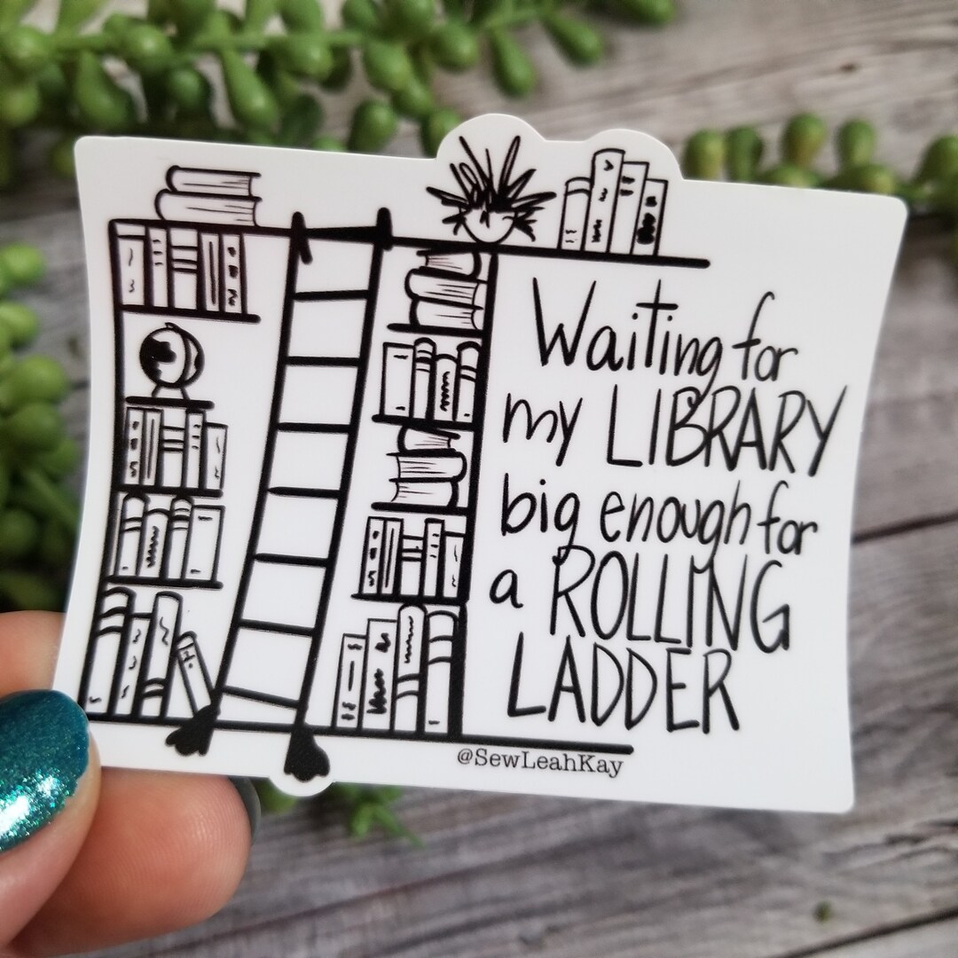 Sticker: Rolling Library Ladder Sticker, Bookish Sticker, Book Lover ...