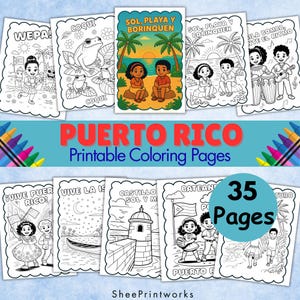 Printable Puerto Rico Coloring Pages - Etsy