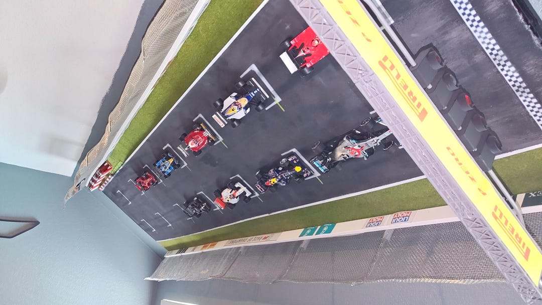Formula 1 Diorama | F1 Fan Art | A Grid of Champions | 10 Foot X 3 Foot ...