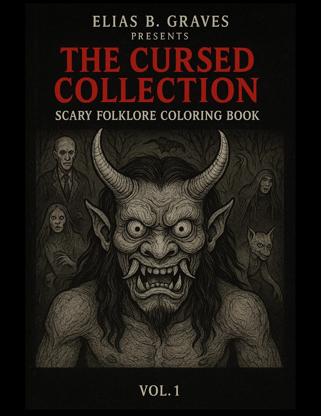 Scary Folklore Horror Coloring Book: Cursed Collection Vol. 1 (digital ...