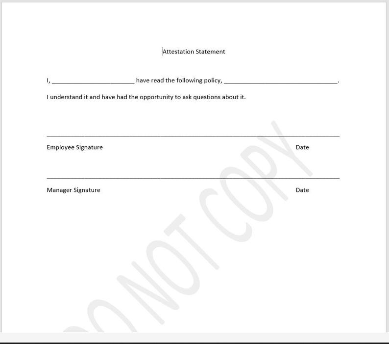 Attestation Statement Document - Etsy