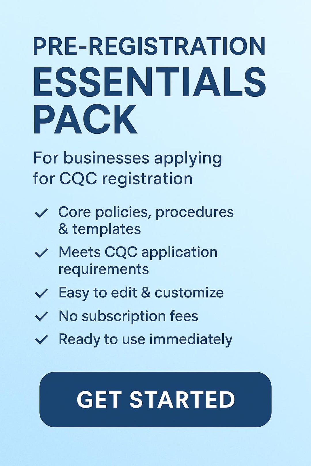 CQC Pre-registration Essentials Pack - Etsy UK