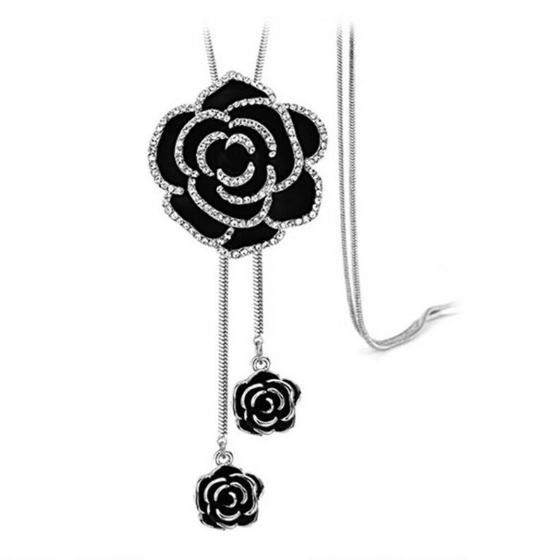 Black Rose Chain Body Fashion Jewelry | Etsy