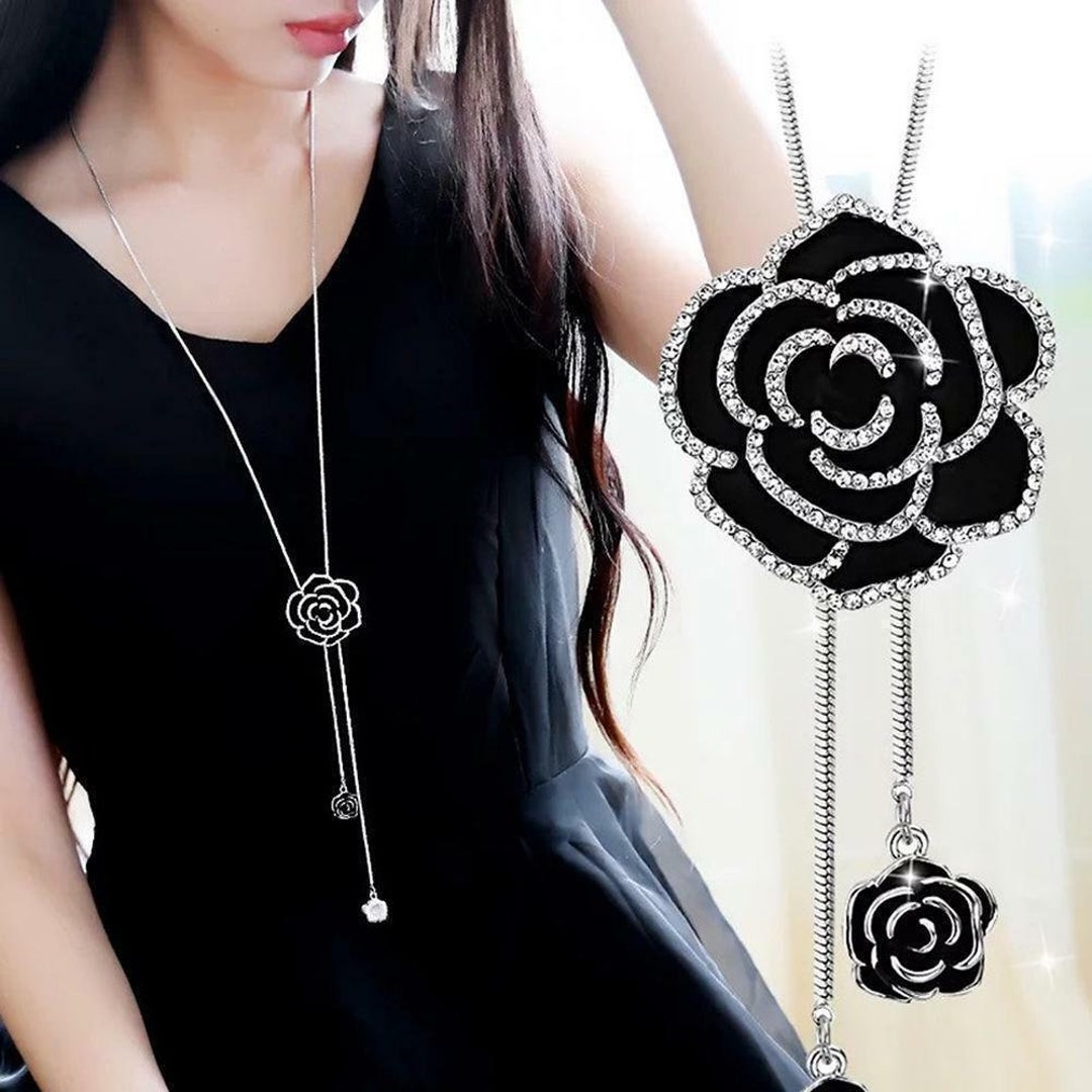 Black Rose Chain Body Fashion Jewelry - Etsy