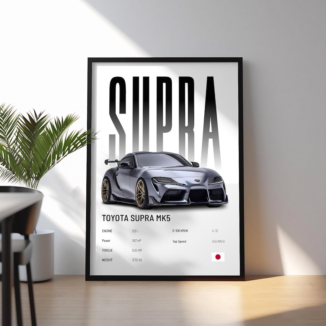Toyota Supra A90 MK5 Poster | Car Print | Hyper Car Poster | Super Car ...