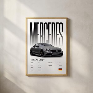 Mercedes-benz S63 AMG Poster | Car Print | Luxury Performance Poster ...