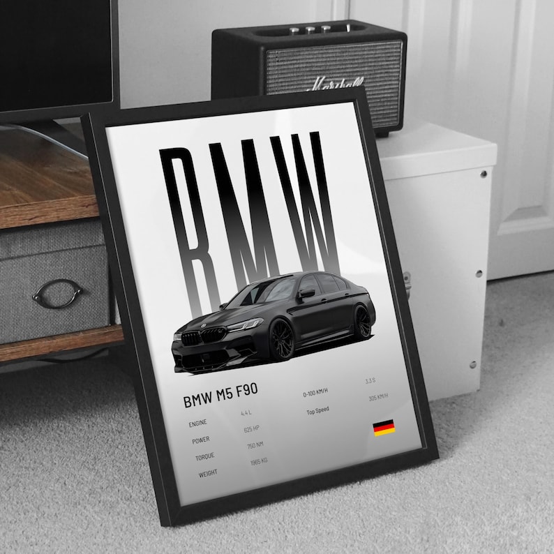 BMW M5 F90 Poster | Car Print | Hyper Car Poster | Super Car Print ...