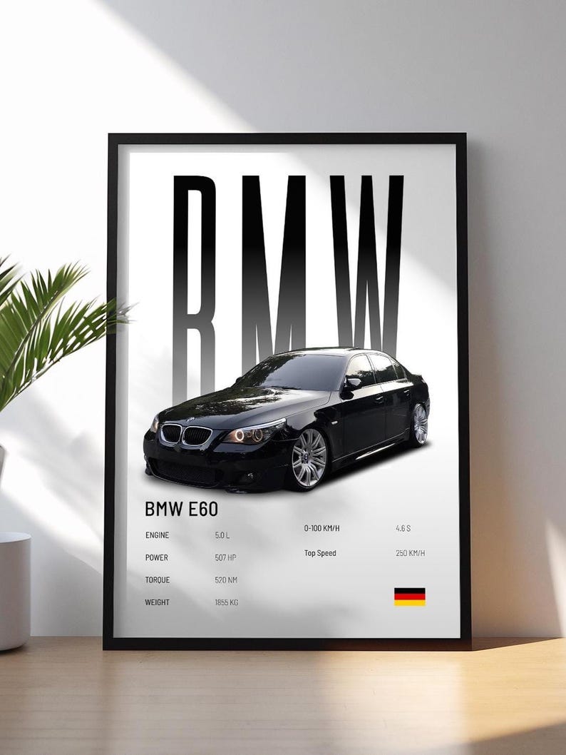 BMW M5 E60 Poster | Car Print | Hyper Car Poster | Super Car Print ...
