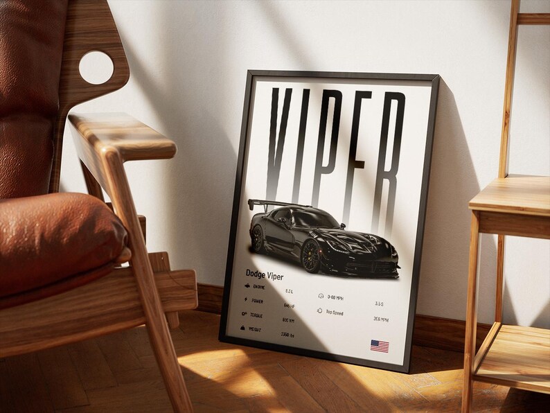 Viper Poster | Car Print | Hyper Car Poster | Super Car Print | Art ...