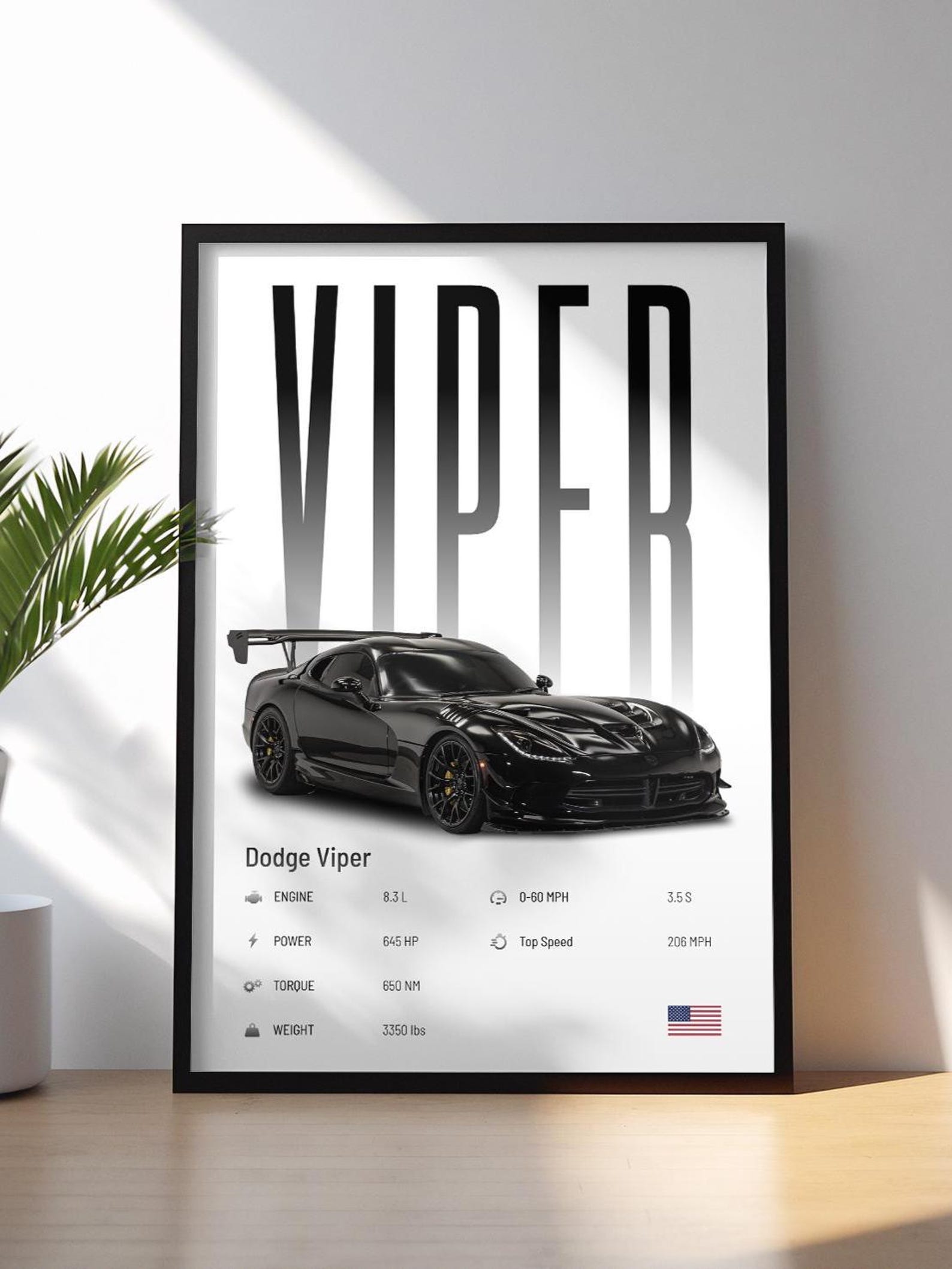 Viper Poster | Car Print | Hyper Car Poster | Super Car Print | Art ...