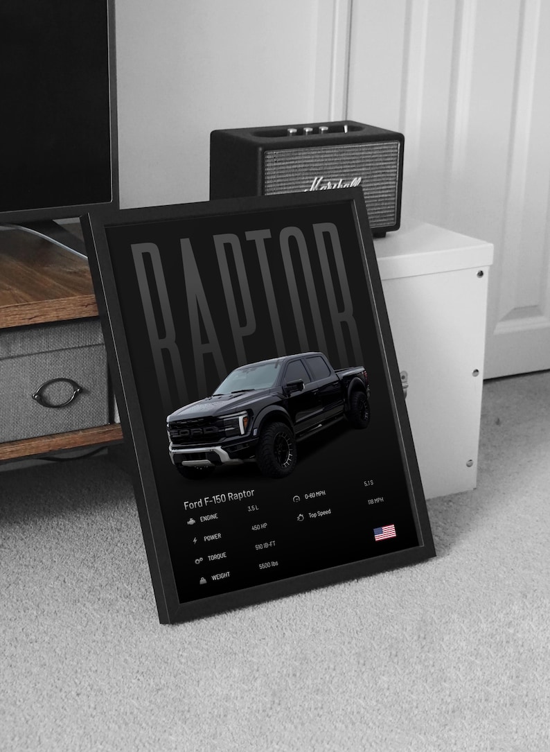 Ford F-150 Raptor Poster | Car Print | Pickup Truck Poster | Off-road ...