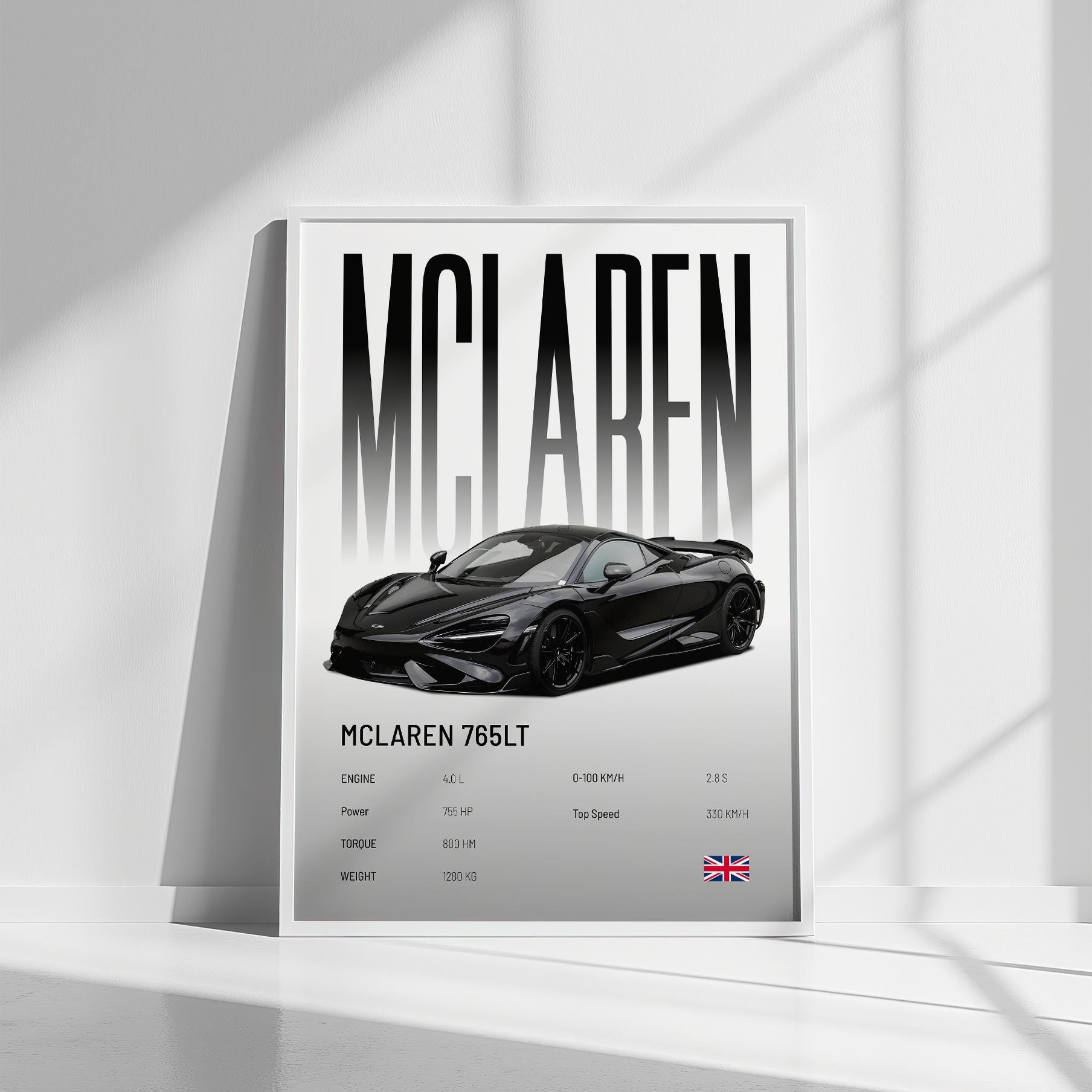 Mclaren 765LT Poster | Car Print | Hyper Car Poster | Super Car Print ...