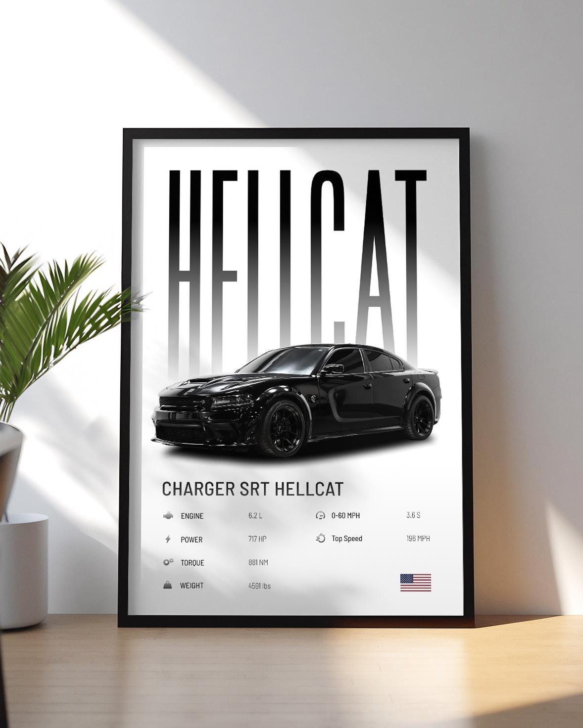 Charger SRT Hellcat Poster | Car Print | Hyper Car Poster | Super Car ...
