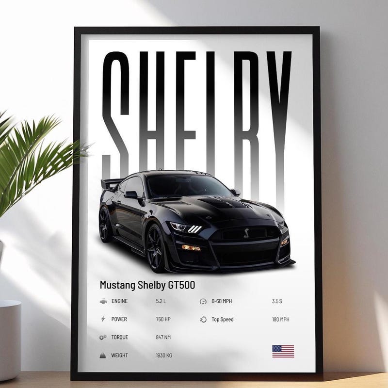 Mustang Poster Modern - Etsy