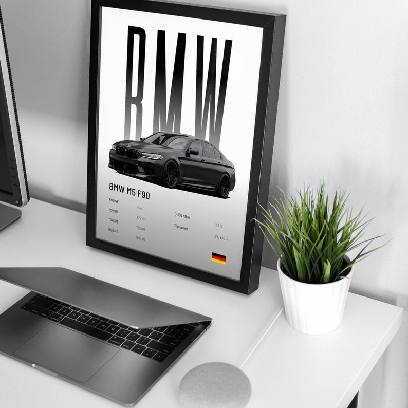 BMW M5 F90 Poster | Car Print | Hyper Car Poster | Super Car Print ...