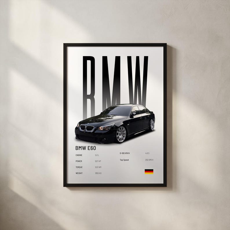 BMW M5 E60 Poster | Car Print | Hyper Car Poster | Super Car Print ...