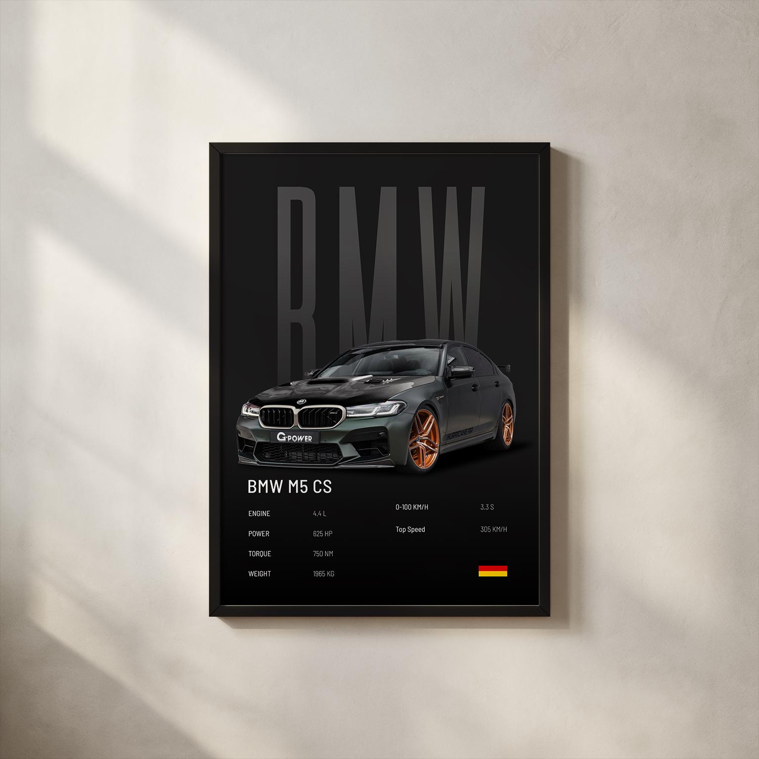 BMW M5 CS Poster | Car Print | Hyper Car Poster | Super Car Print | Art ...
