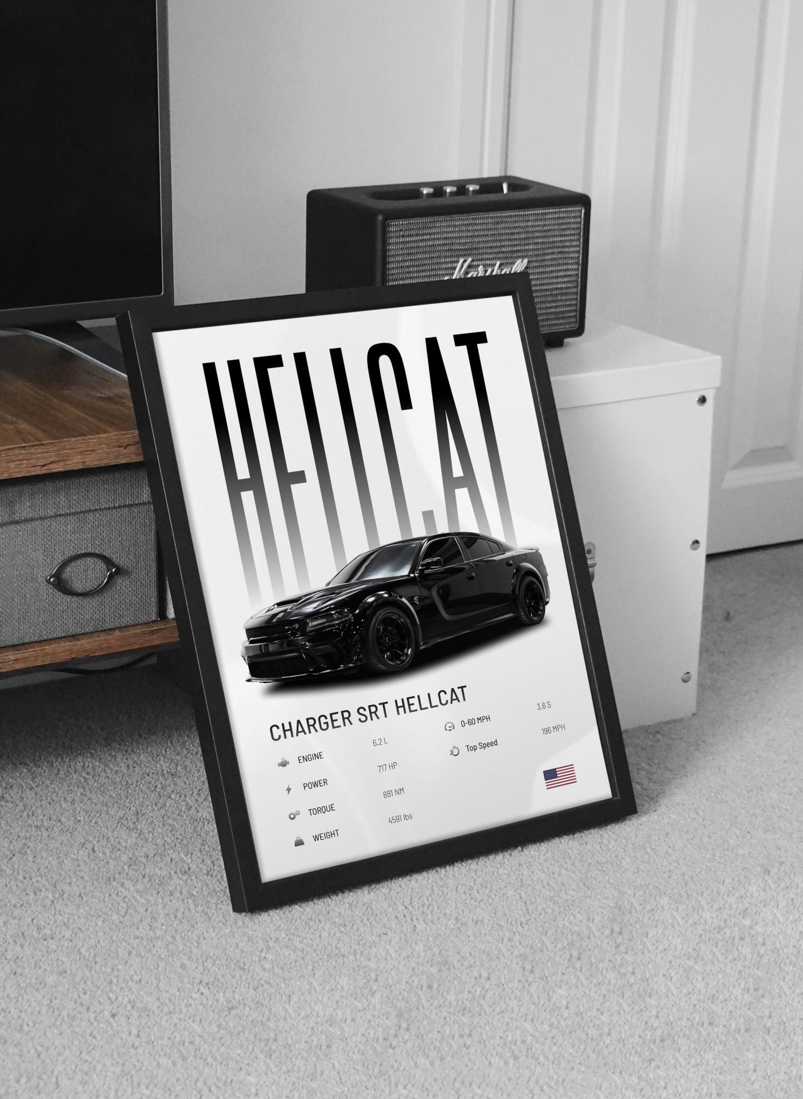 Charger SRT Hellcat Poster | Car Print | Hyper Car Poster | Super Car ...