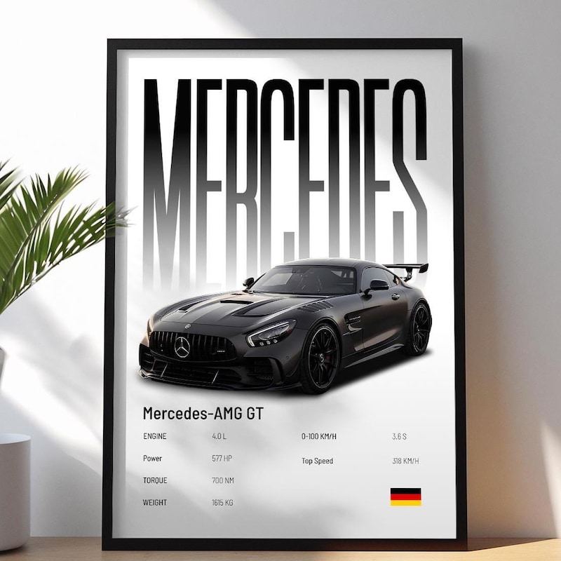 Framed Amg Car Print - Etsy