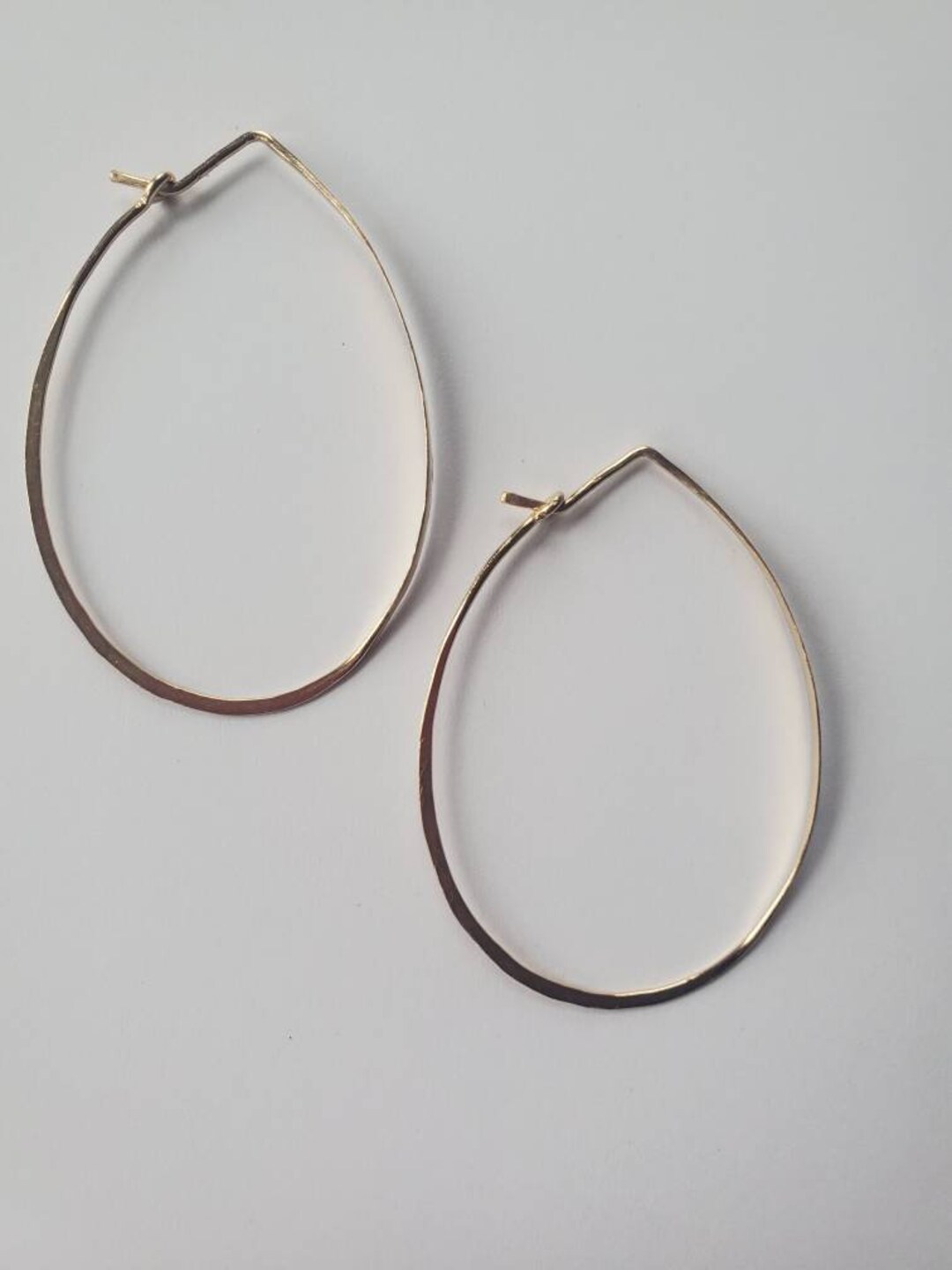 Large 14k Gold Filled Hammered Hoops - Etsy