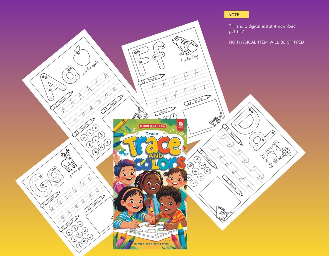 Preschool Learning Alphabets Worksheets Bundle for Kindergarten ...