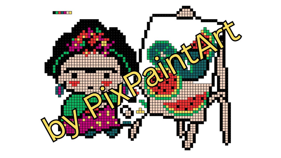 Frida Kahlo Pixel Coloring Sheet - Etsy