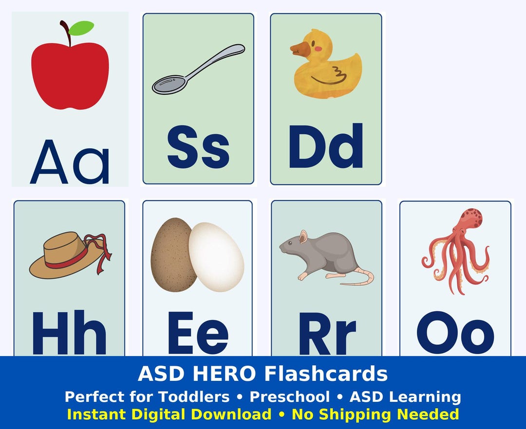 Printable Alphabet Flashcards for Toddlers Preschool and Autism (ASD ...
