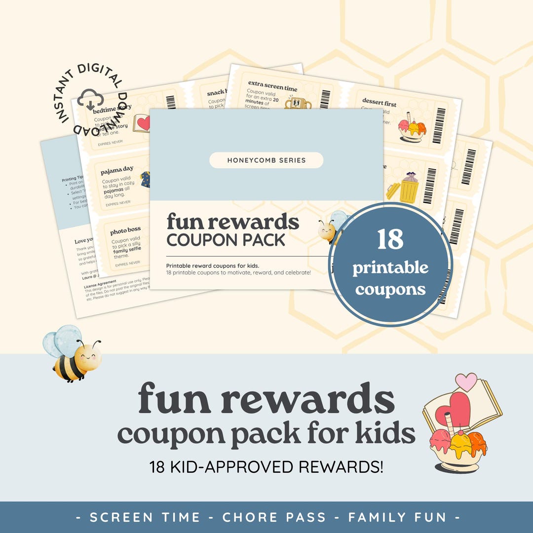 Printable Reward Coupons for Kids: Fun Family Incentives (PDF Download ...
