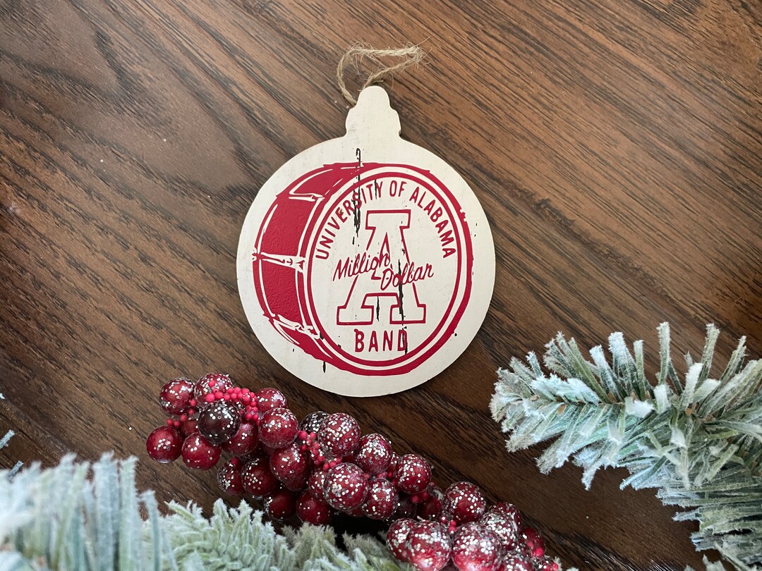 UNIVERSITY OF ALABAMA Christmas Ornament Million Dollar Band Wood Retro ...