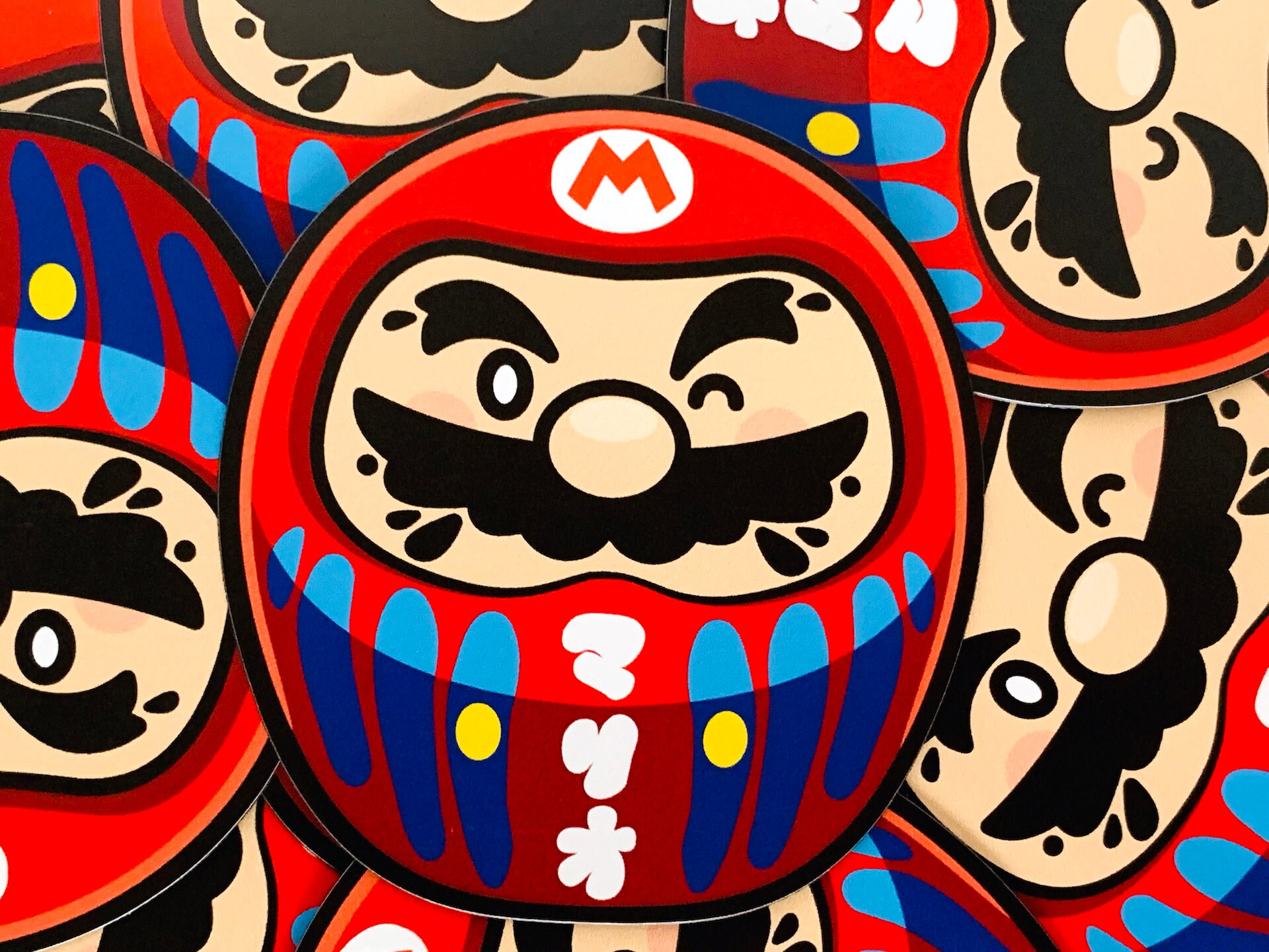 Darumario Daruma Super Mario Magnet or Sticker - Etsy