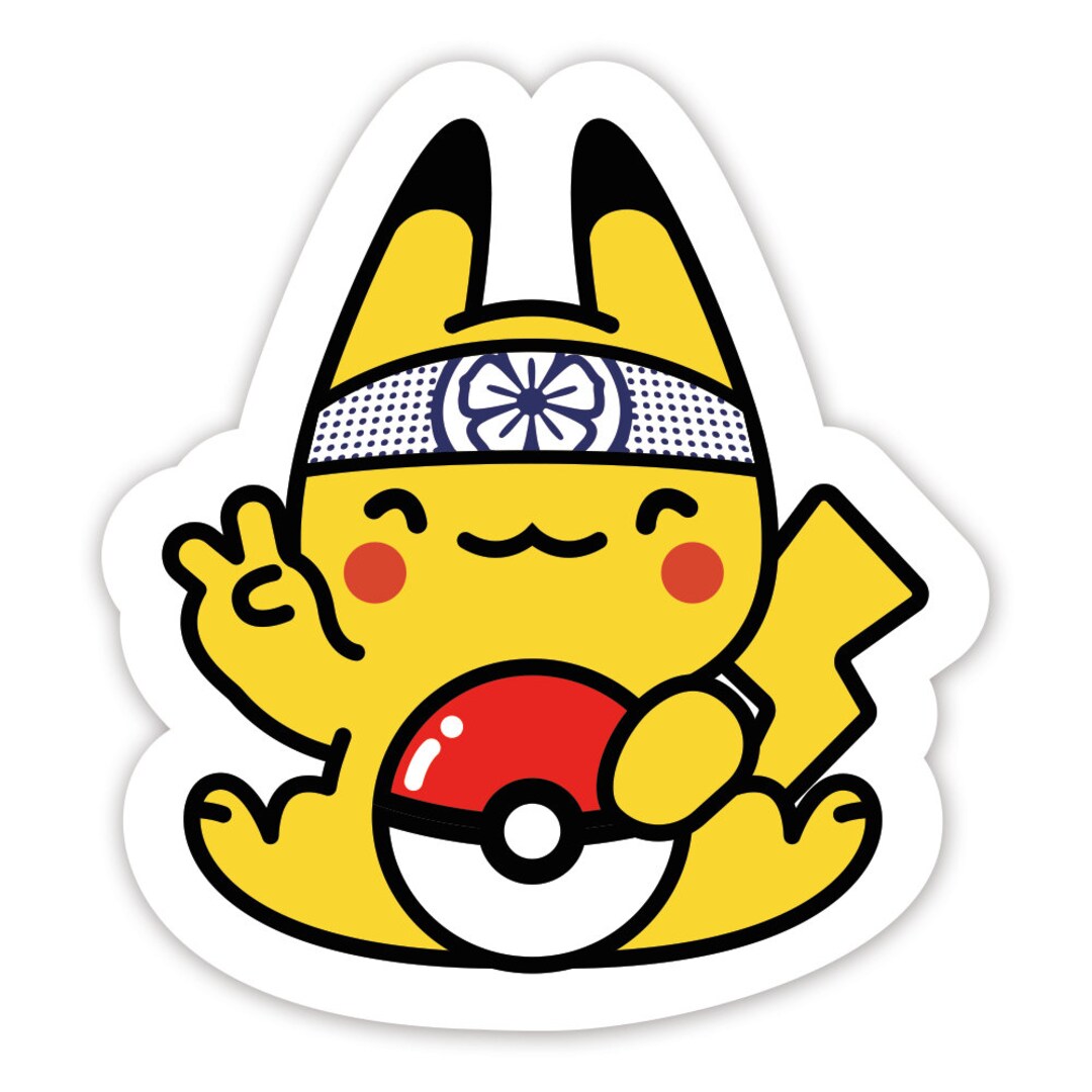 Karatechu Sticker | Pickachu Pokémon Karate Kid Sticker - Etsy