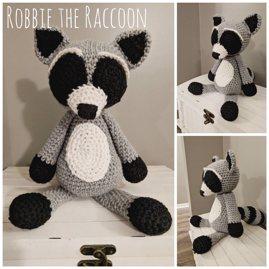 Robbie the Raccoon Crochet Raccoon Stuffed Animal - Etsy