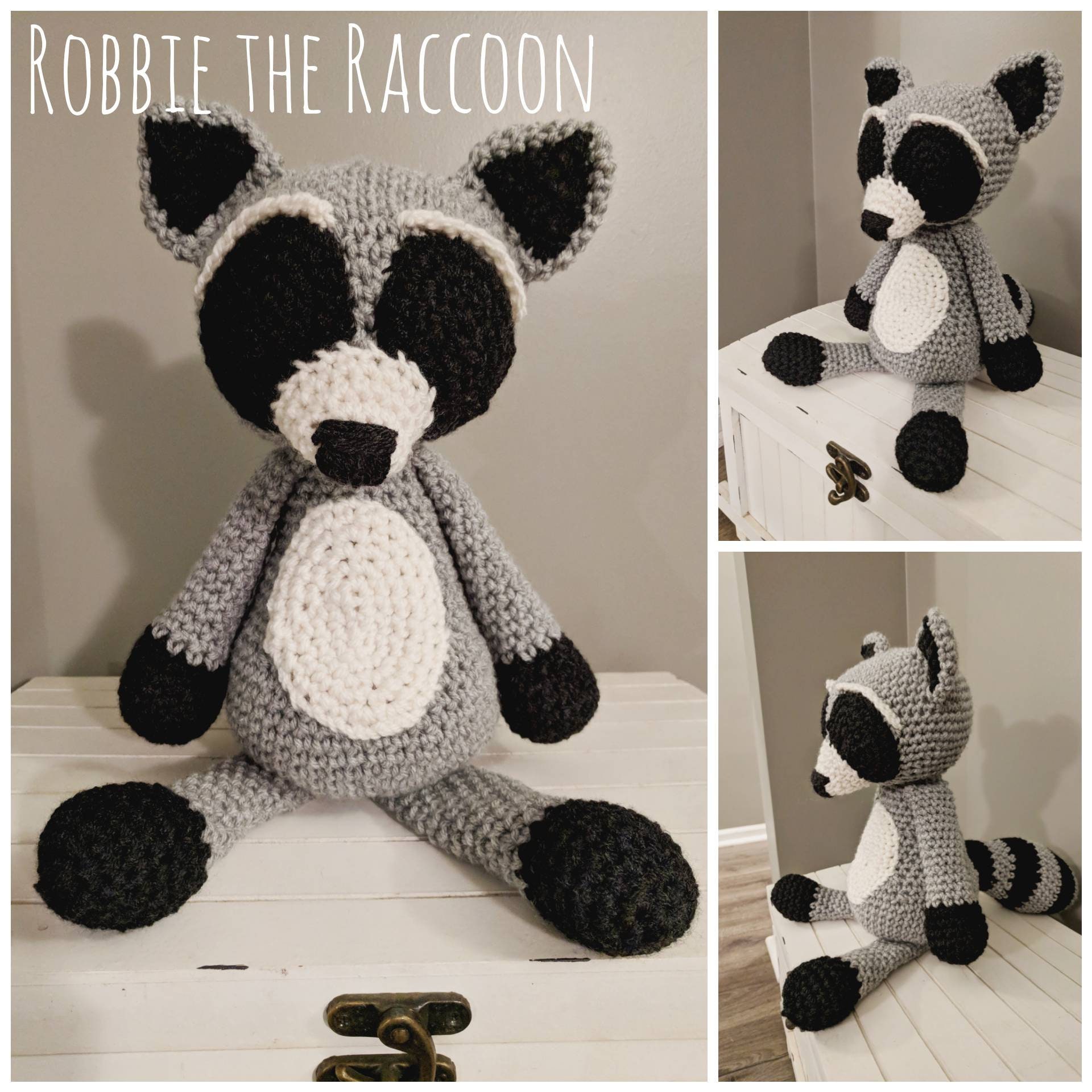 Robbie the Raccoon Crochet Raccoon Stuffed Animal - Etsy