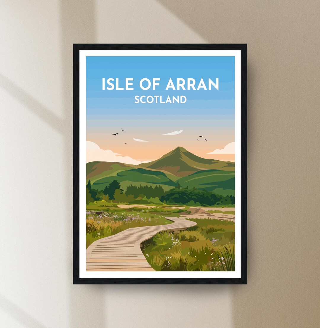 Isle of Arran Travel Print Wall Art Isle of Arran Wall Hanging Home ...
