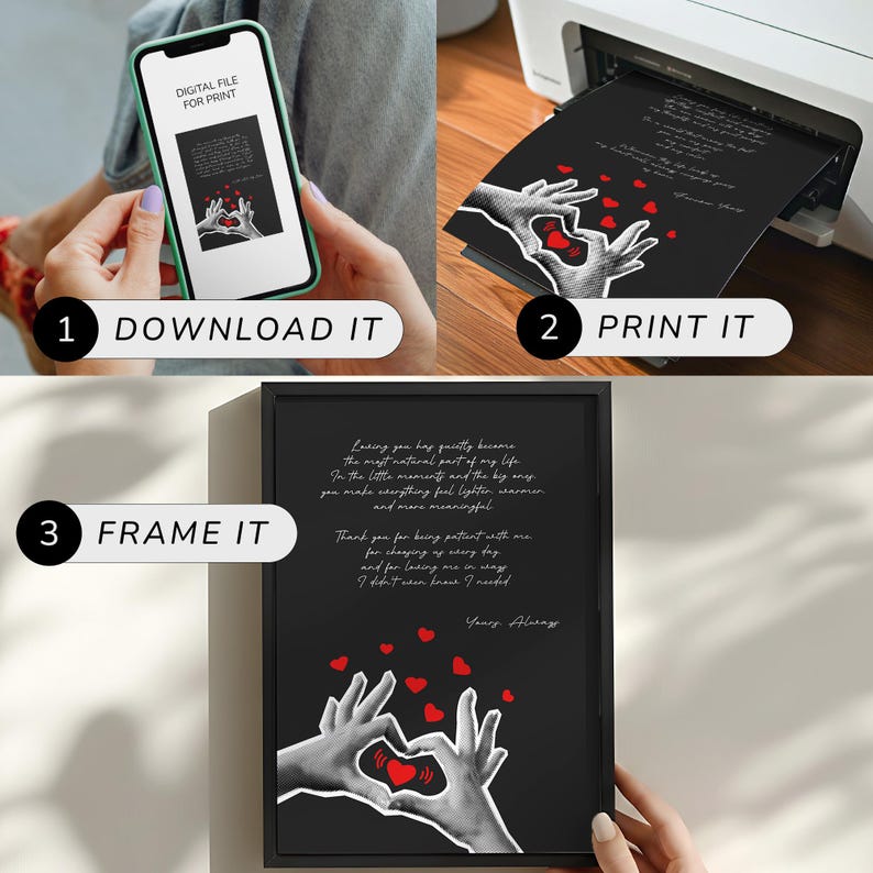 Custom Valentine Digital Download Printable, Personalized Romantic Wall ...