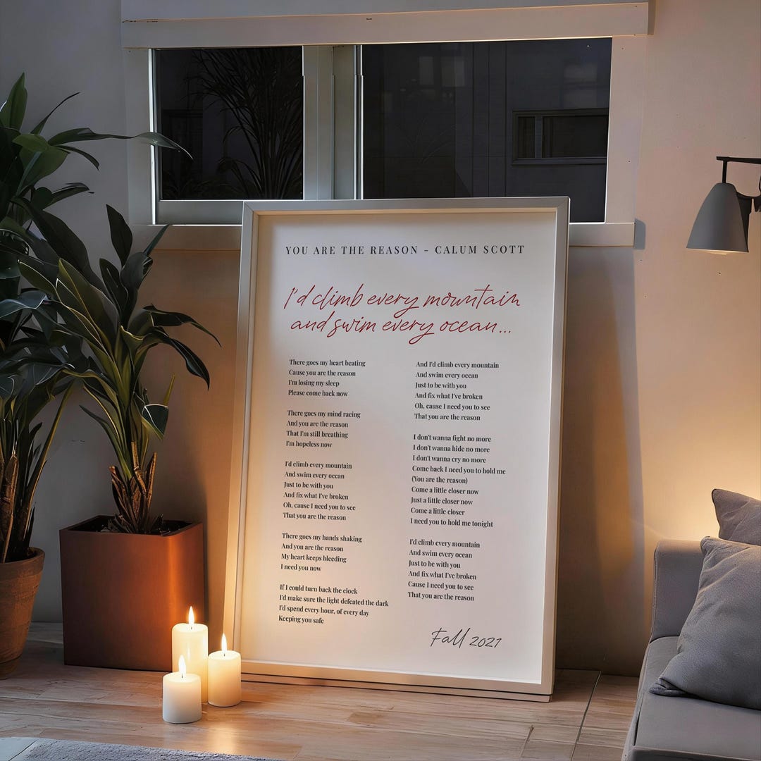Custom Song Lyric Wall Art | Personalized Music Poster | Unique Lyrics ...